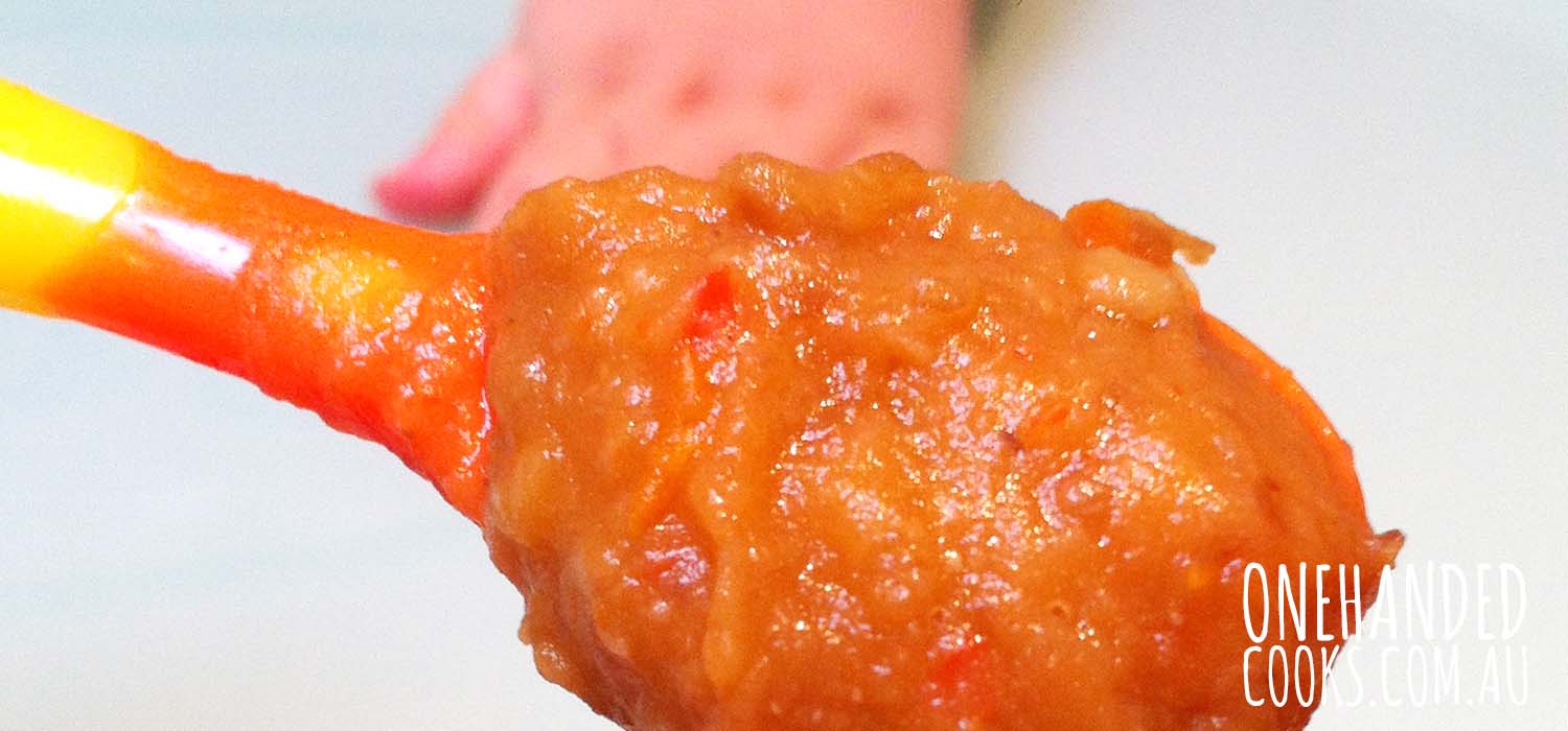 Lentil and Red Veggie - One Handed Cooks