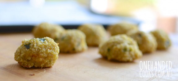 Crispy Baked Veggie Quinoa Balls - One Handed Cooks