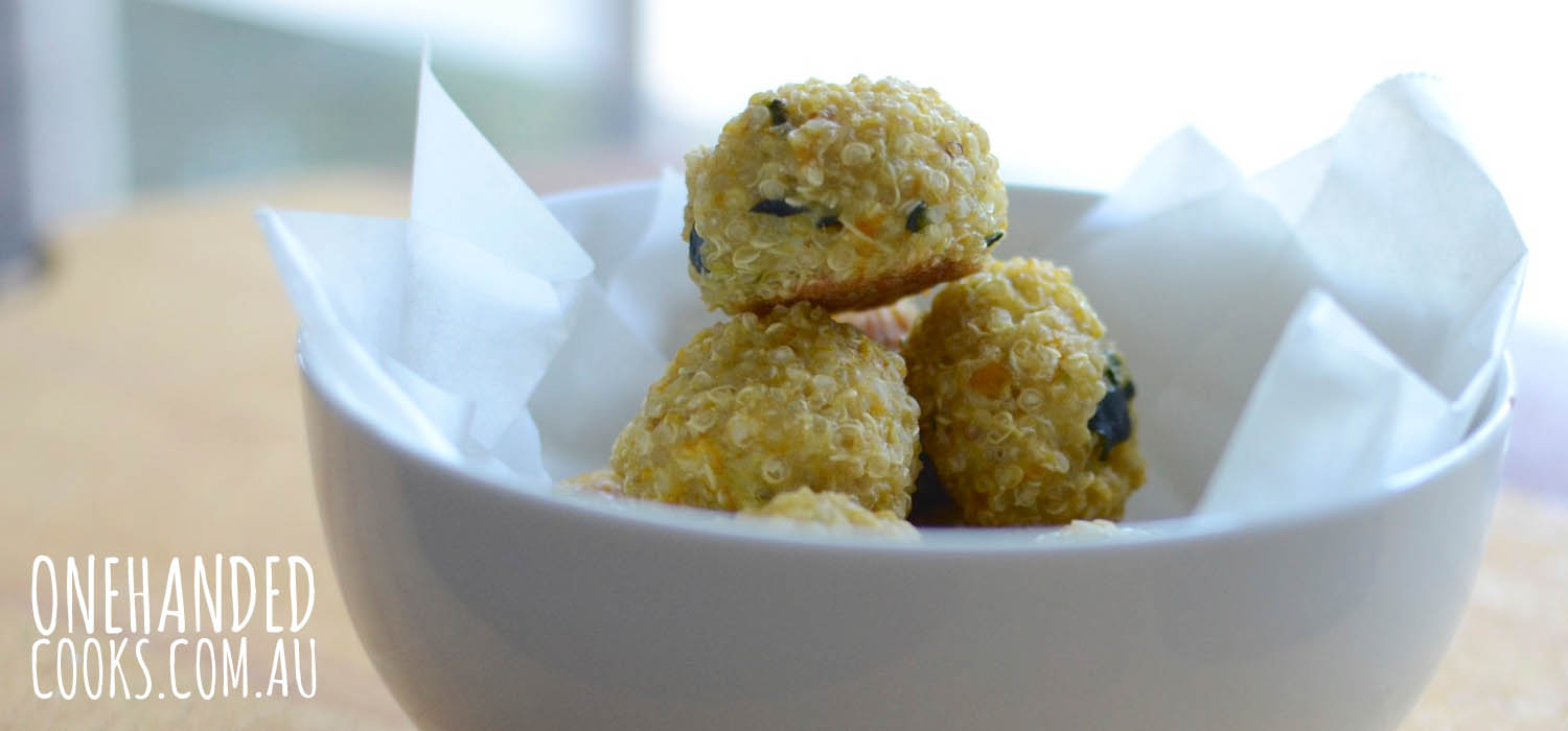Crispy Baked Veggie Quinoa Balls - One Handed Cooks