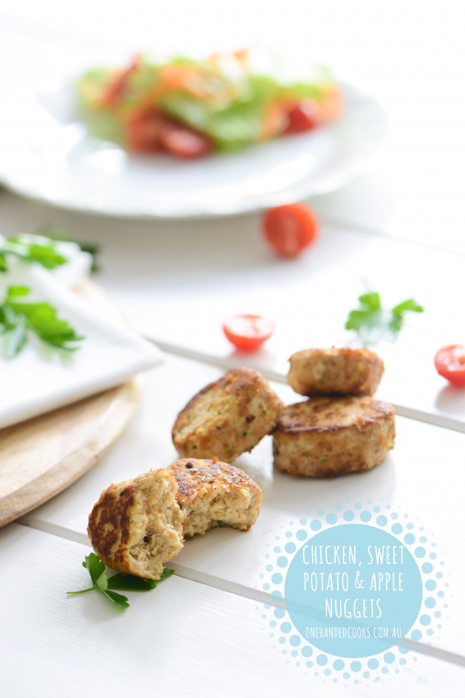 Chicken, Sweet Potato & Apple Nuggets - One Handed Cooks