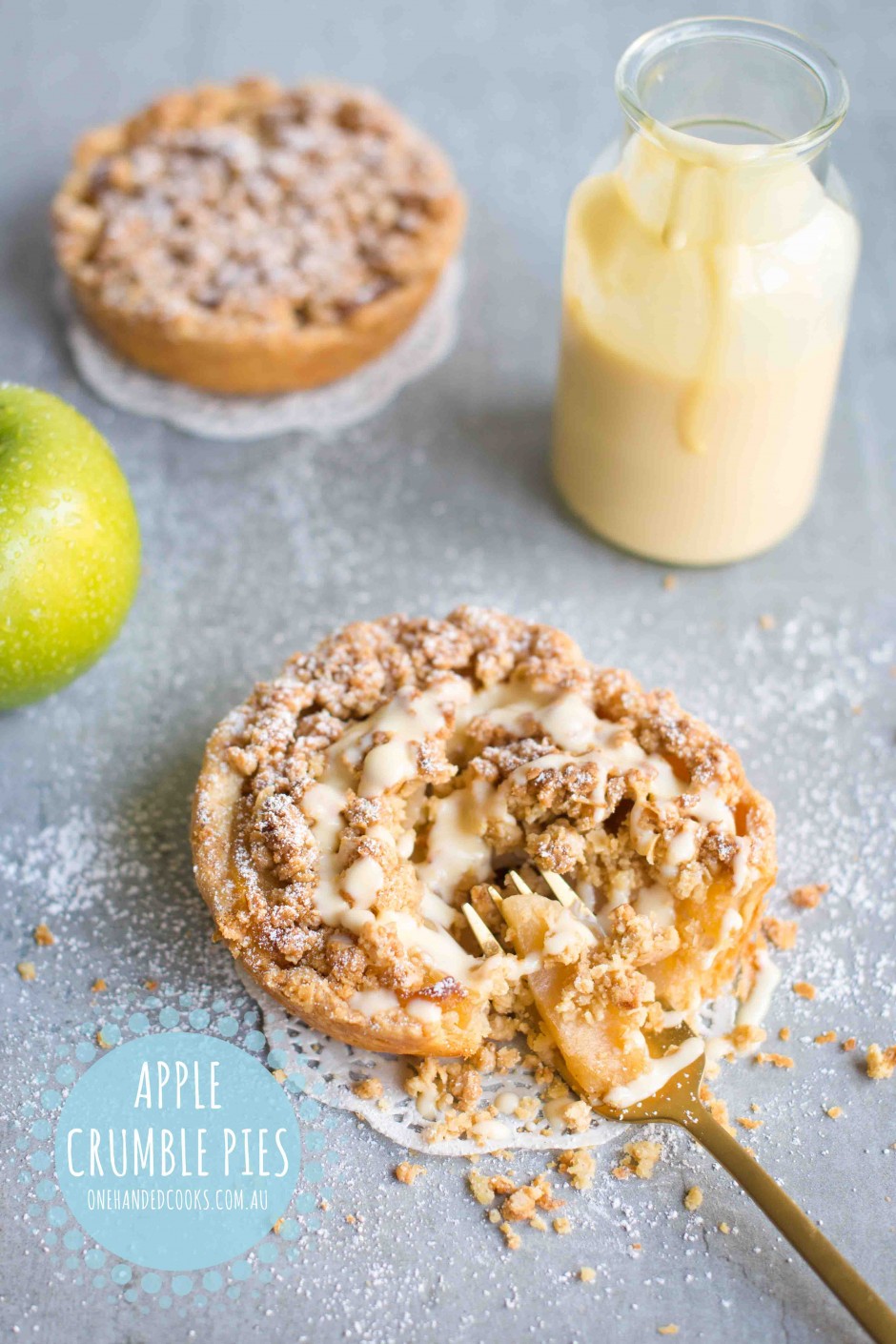 Apple Crumble Pies - One Handed Cooks