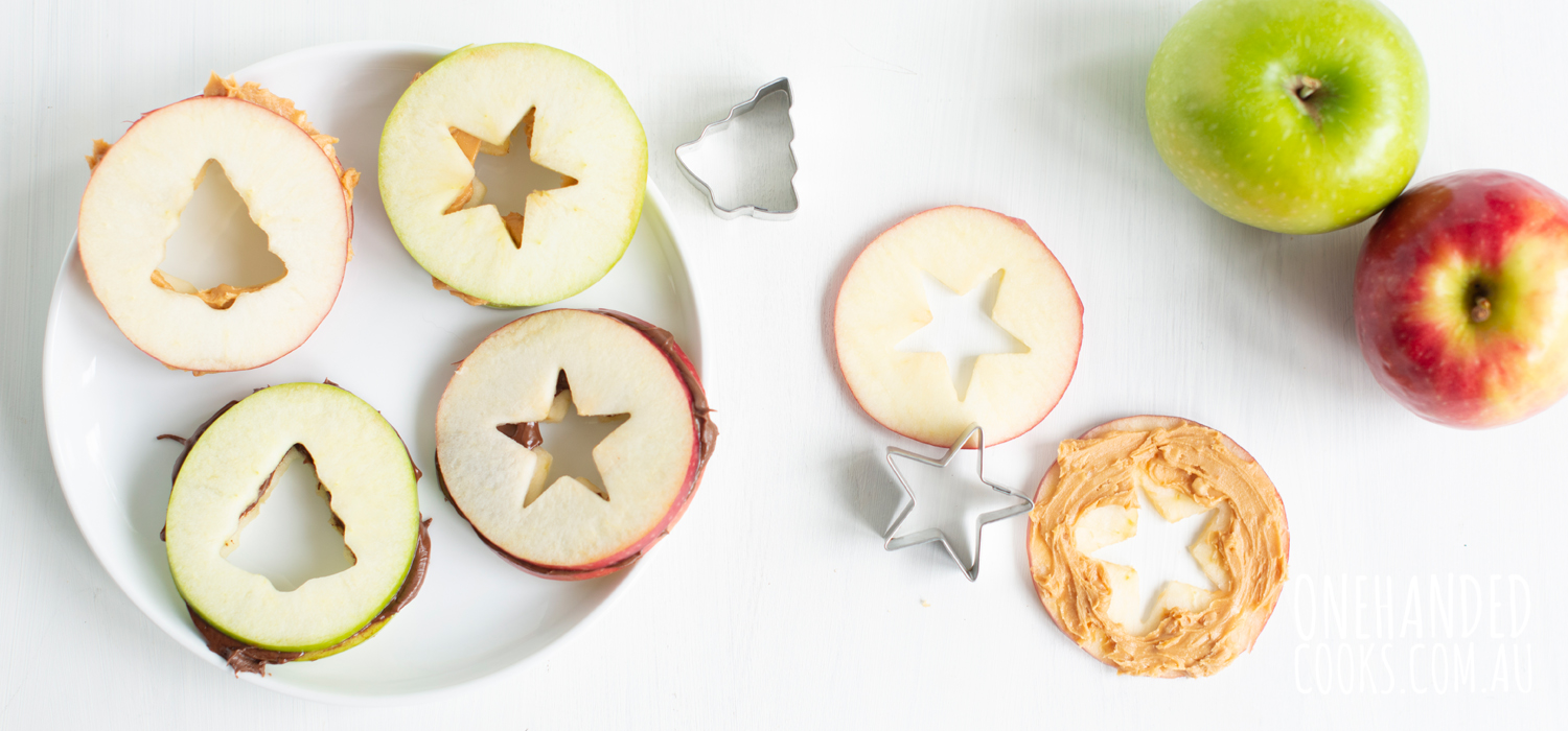 Christmas Apple Sandwiches - One Handed Cooks